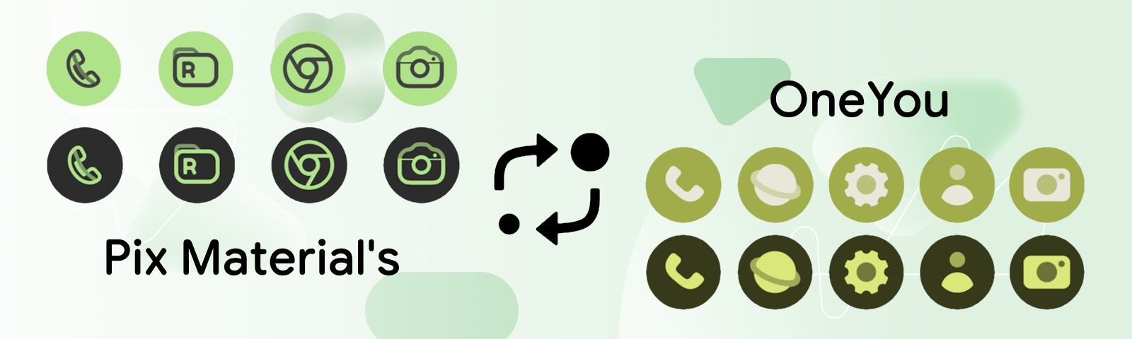 Icon Packs: Pix Material and OneYou - Comparison and Description